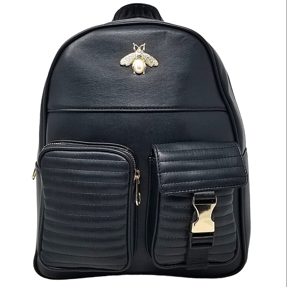 Bags | Black Queen Bee Large Backpack Purse | Poshmark